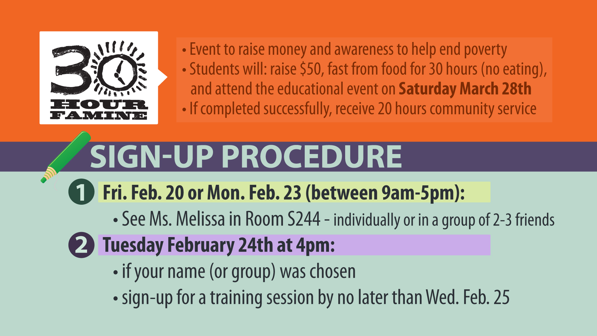 30 Hour Famine returns to Columbia – Columbia International College