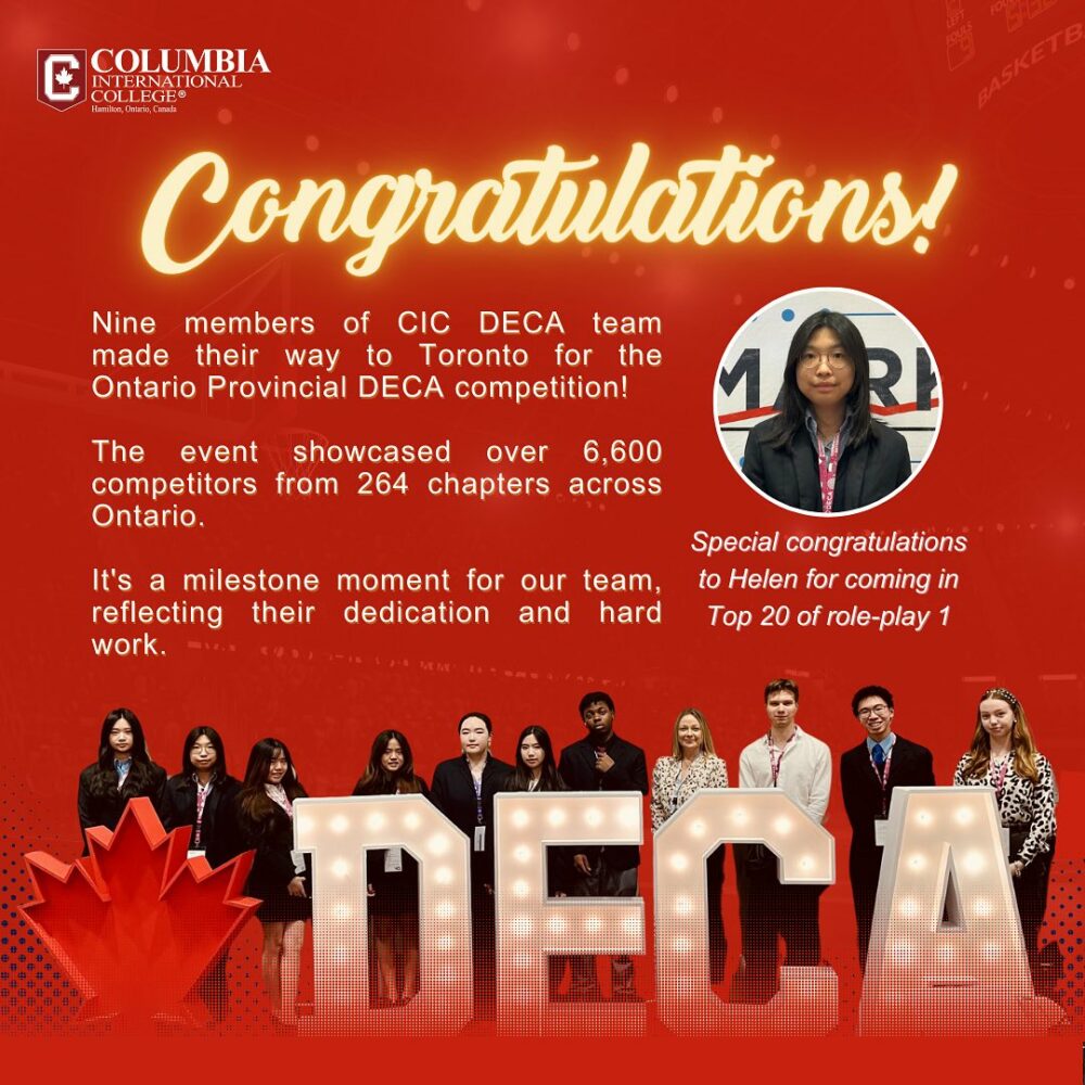 Nine CIC DECA Members Enter Ontario Provincial Competition – Columbia ...